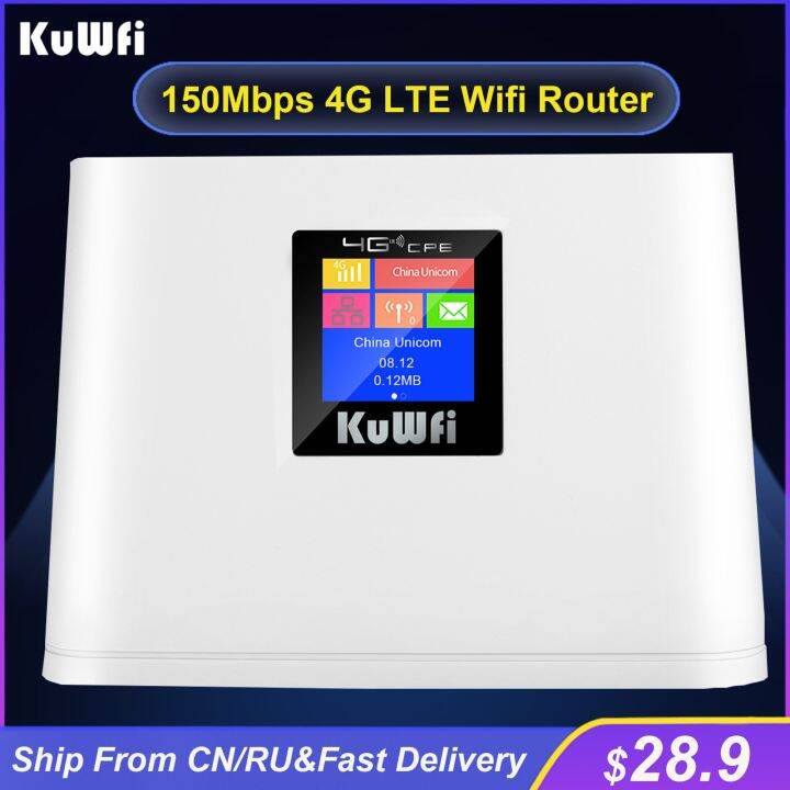Kuwfi 4G Router Wifi SIM Card 150Mbps Wireless Wi-Fi Router Home ...