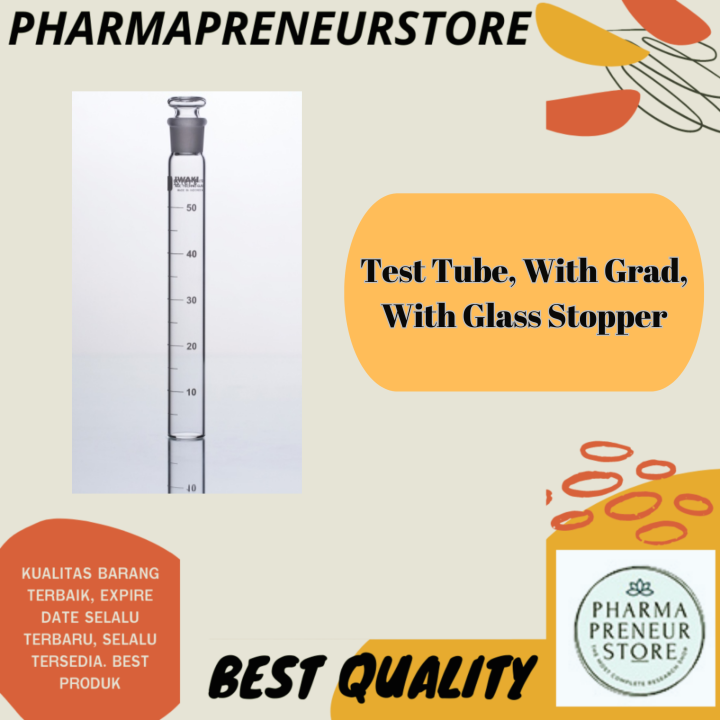 TEST TUBE WITH GRAD WITH GLASS STOPPER ALL UKURAN BEST QUALITY | Lazada ...