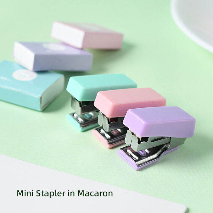 Cute Mini Stapler Morandi Color Metal Stapler Set with 10# Staples ...