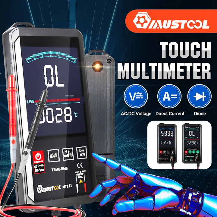 Mustool MT111 Touch Screen Digital Multimeter 6000 Counts Digital ...