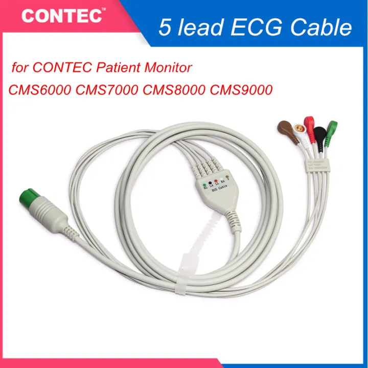 CONTEC 5-Lead ECG Cable for Patient Monitor CMS6000 CMS7000 CMS8000 ...