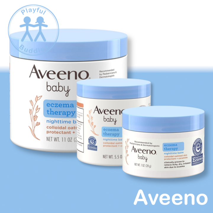 Aveeno Baby Eczema Therapy Nighttime Balm | 11 oz (312 g) or 5.5 oz (156 g) or 1 oz (28 g ...