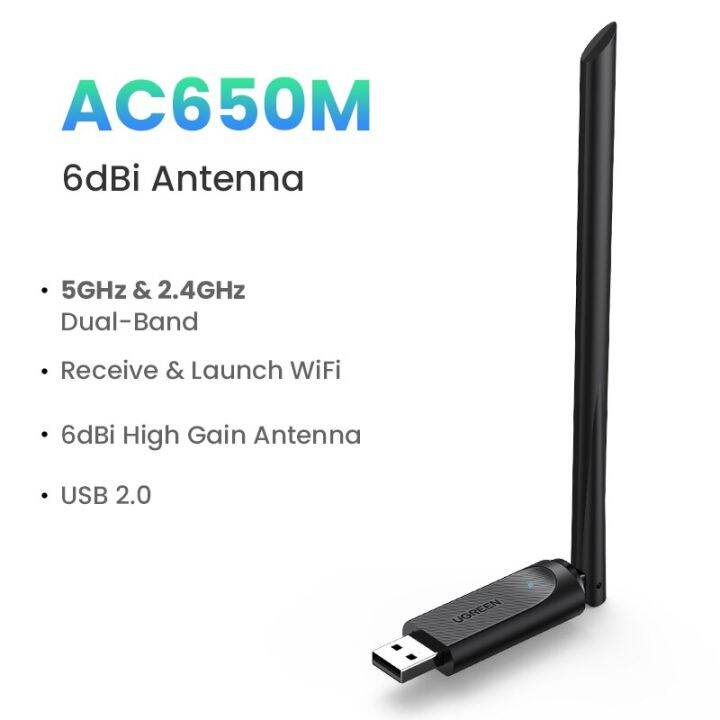 UGREEN Wifi Adapter AC650/AC1300 5G&2.4G WiFi USB Ethernet for PC ...