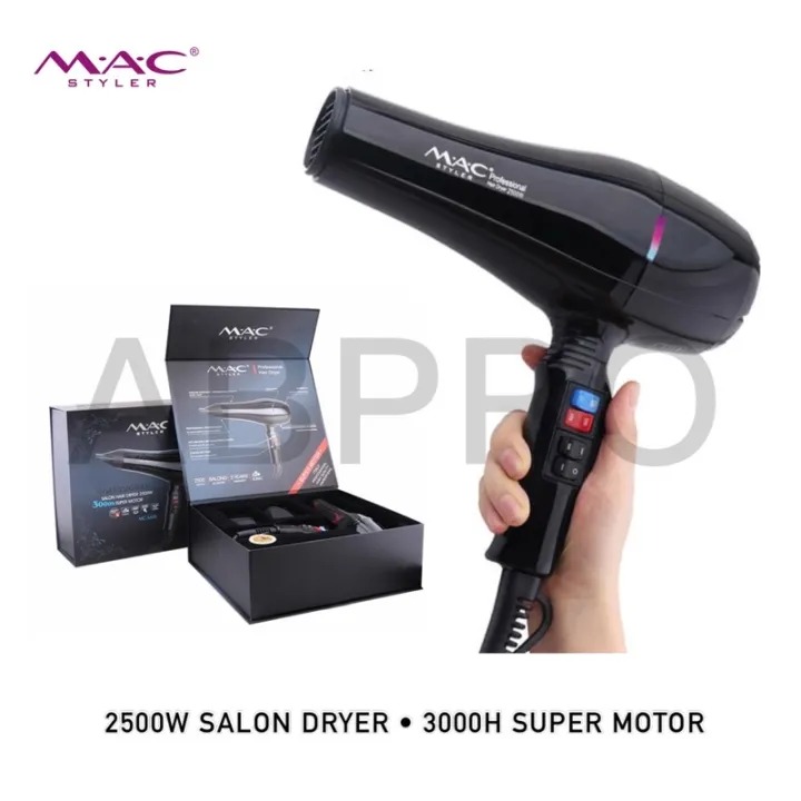 Original Mac Salon Blower Dryer Heavy duty 3000H Super motor 2500 watts ...