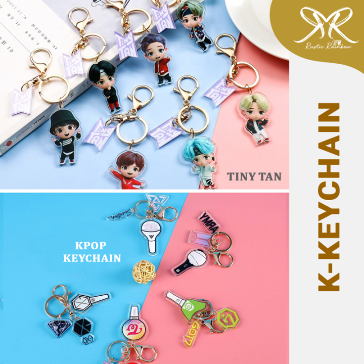 BTS KPop Acrylic Keychain Tiny Tan Jungkook V Jimin Jin Suga RM JHope Twice Exo Seventeen ...