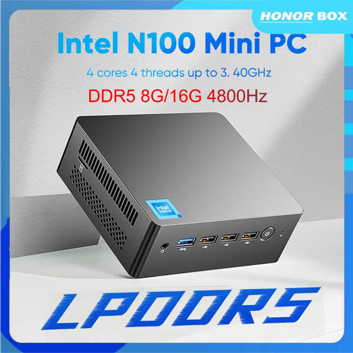 12th Gen Fan Mini PC Intel N100 Alder Lake Quad Core 8G/16G 4800Hz DDR5 ...