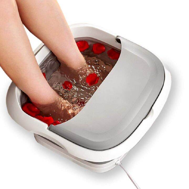 Automatic Heating Foldable Foot Spa Tub & Bubble Massager Adjustable ...