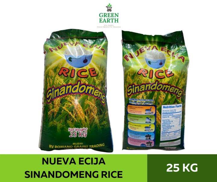 GREEN EARTH - SINANDOMENG RICE NUEVA ECIJA 1 SACK 25kg | Lazada PH