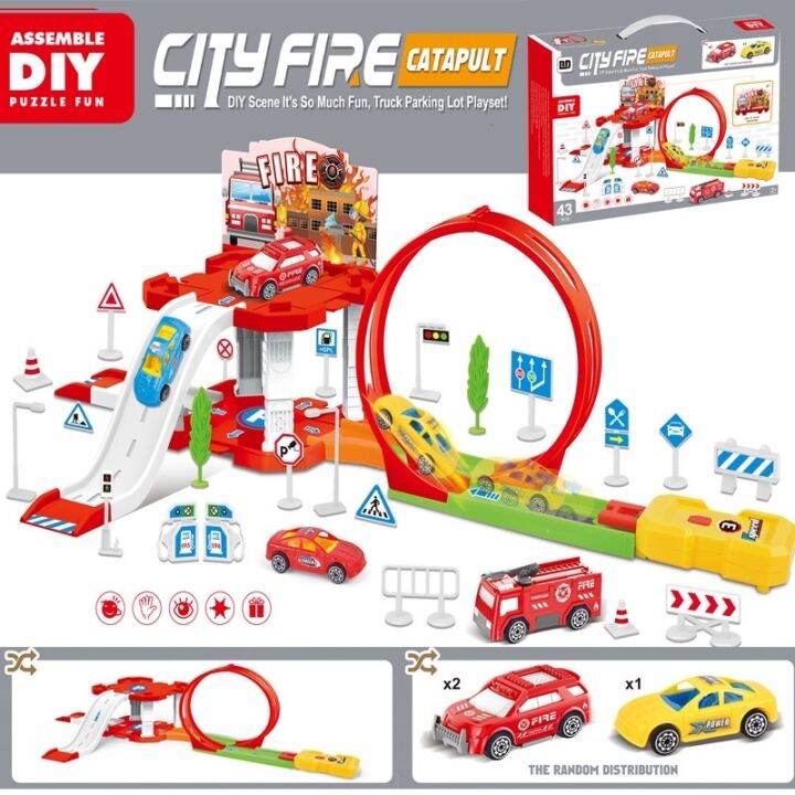 DIY Parking Lot Car Free Combination Set Children's Assembled Gliding ...