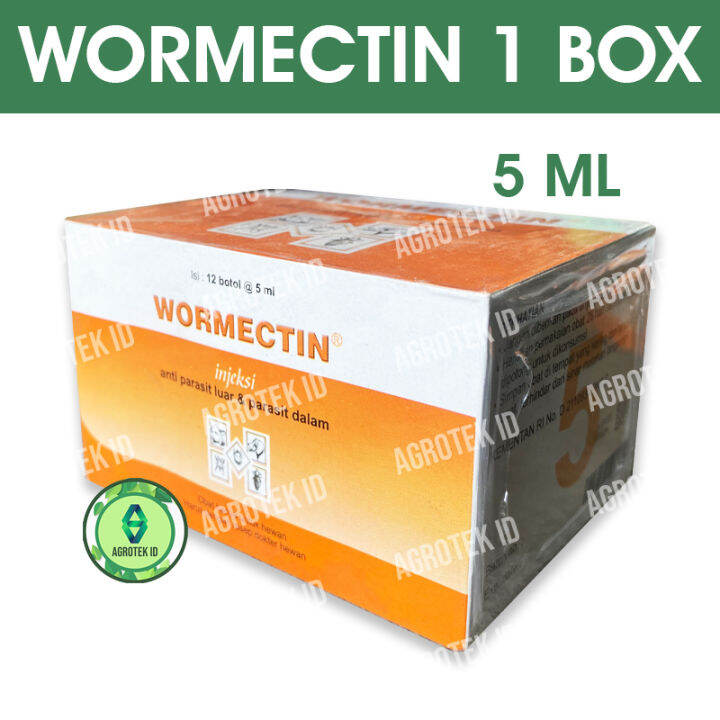 Wormectin 5 ml 1 Box Obat Anti Parasit Kutu Tungau Caplak Cacing Hewan ...