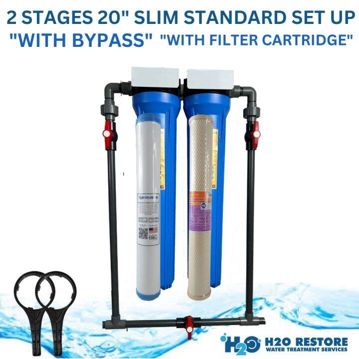Water Filter Complete Set 2 Stages Standard Gac 20" x 2.75" 3/4" In ...