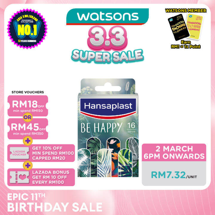 HANSAPLAST Limited Edition Be Happy Plaster Strips 16's | Lazada