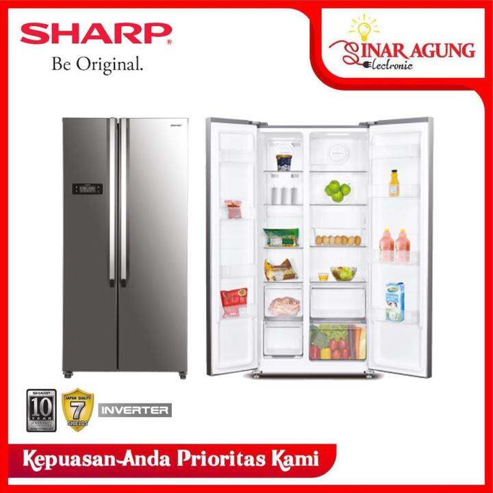 [KHUSUS PENGIRIMAN JABODEBEK*] SHARP SJ-IS60M-SL / SJIS60MSL Kulkas / Lemari Es Side By Side ...