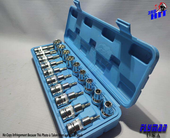 3rdHit Original flyman 19 PCS 1/2 E TYPE AND BITS SOCKET SET (COD ...