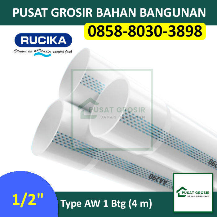 Pipa PVC 1/2" AW Rucika Standard Pipa Wavin 1/2Inch AW Per Btg (4m) | Lazada Indonesia