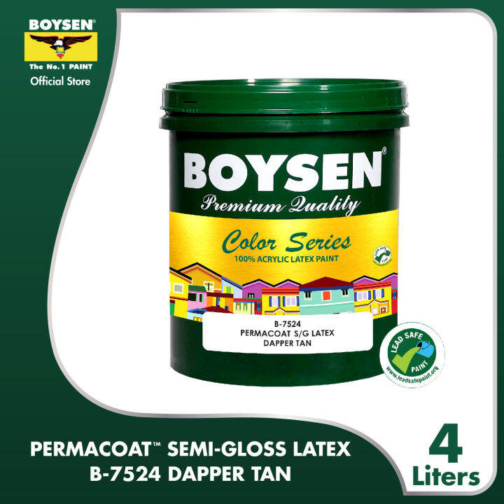 BOYSEN Permacoat Semi-Gloss Latex Dapper Tan B7524-4L | Lazada PH