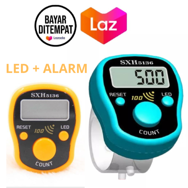 Tasbih Digital LED Alarm 100 Bunyi Finger Counter - Tasbeh Mini Jari ...