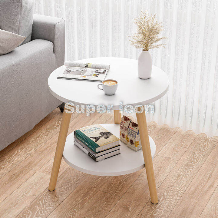 Nordic Tea Table Side Table Nordic Style Living Room Bedroom Coffee table White/Wood | Lazada PH