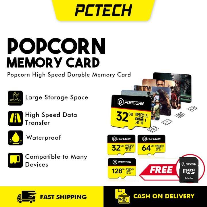 Popcorn Ultra Micro Sd Cards XC UHS-I Memory Card Series Ush-I IPX7 ...