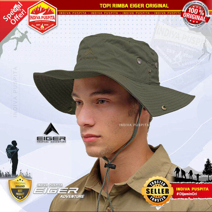 Topi Rimba Eiger Infantry Hat Original - Green | Lazada Indonesia