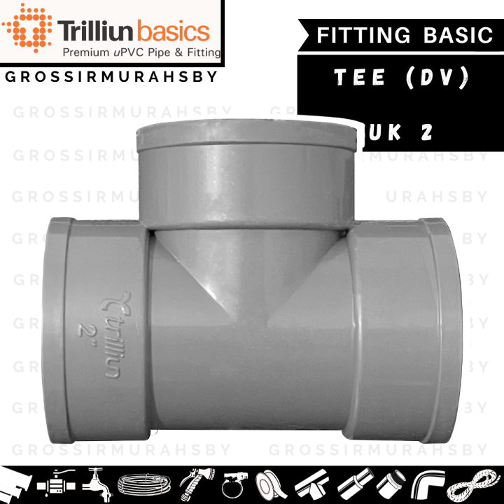 TEE 2 INCHI TRILLIUN DV - T TIGA CABANG SAMBUNGAN PARALON PIPA PVC ...