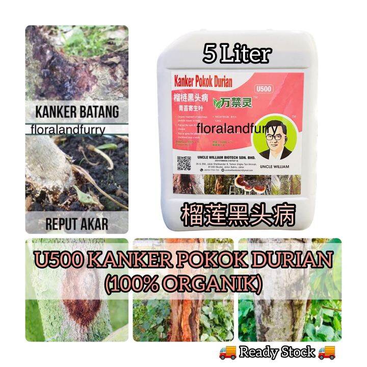 5L Uncle William Biotech U500 Kanker Pokok Durian 榴莲树黑头病 寄生叶 青苔 Bayer ...