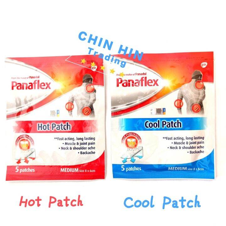 [PANADOL] Panaflex Hot Patch & Cool Patch ( 5 patches per pack ) | Lazada