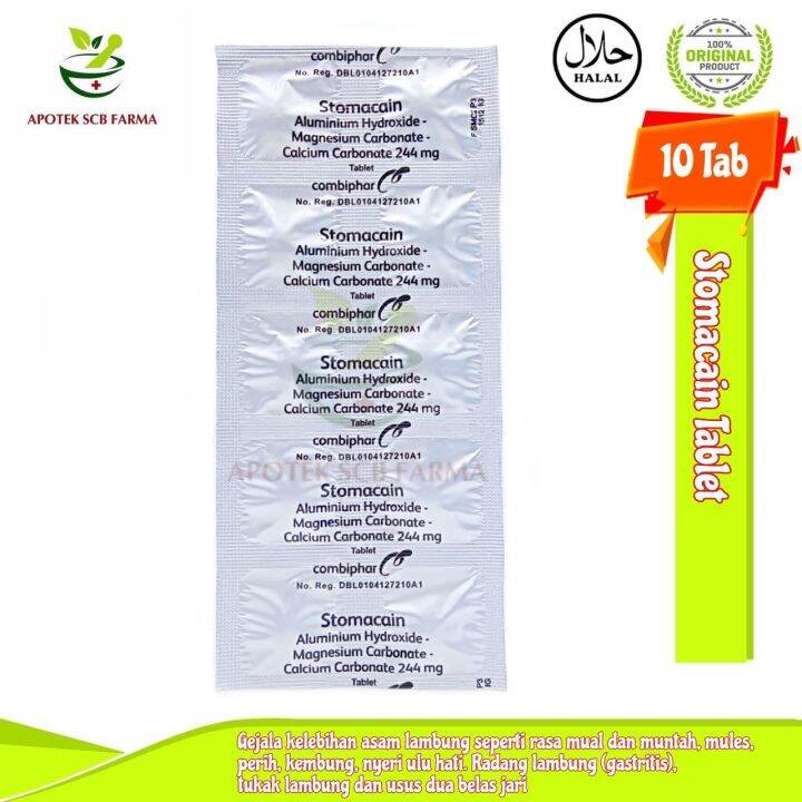 Stomacain Tablet - Meringankan Gejala kelebihan asam lambung | Lazada ...