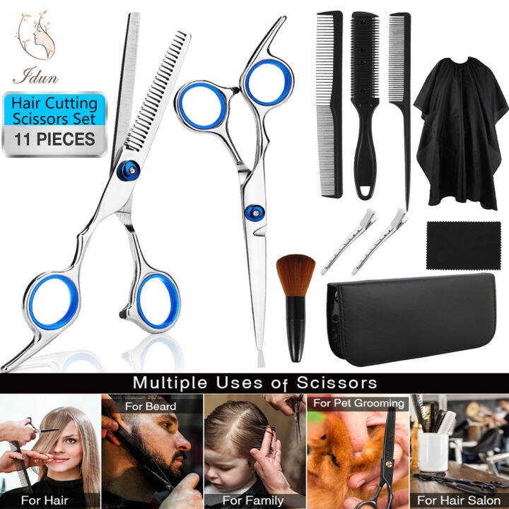 Idun Hair Cutting Scissors Set 11Pcs Professional Hair Cutting Kit with ...