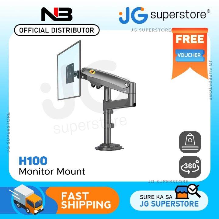 North Bayou NB H100 Gas-Strut Flexi Mount Desktop Monitor Arm (22 to 35 Screens) Adjustable ...