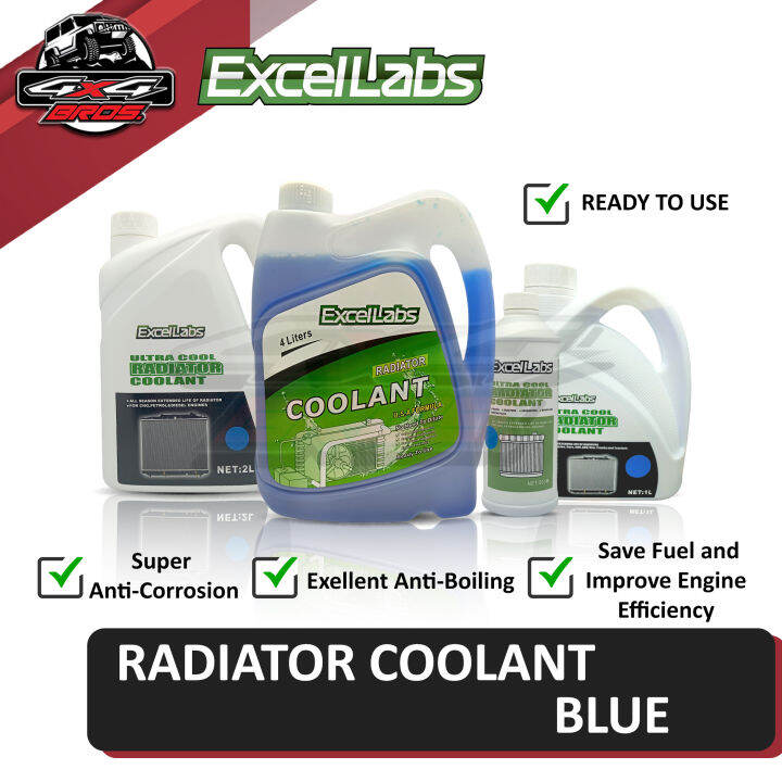Exellabs Radiator Coolant Blue (Ready to Use) For Car and Motorcycle ...