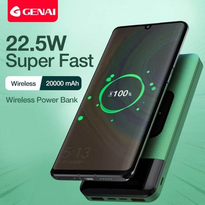 GENAI-Smart phone wireless charger, rechargeable external battery ...