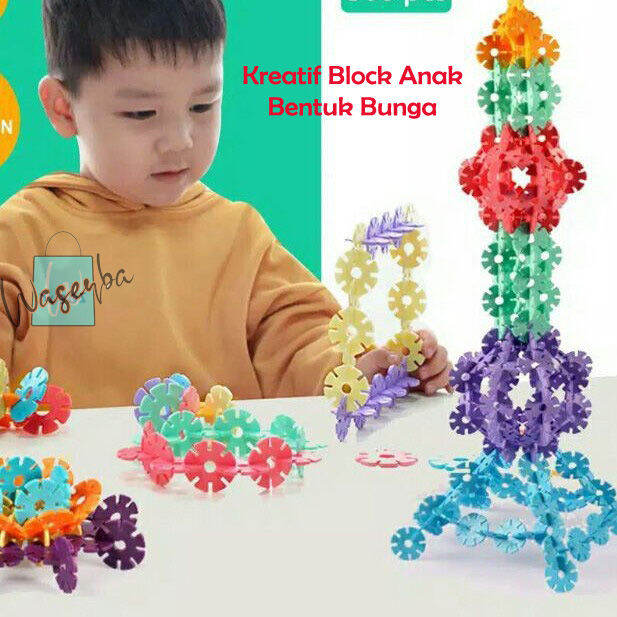 Kreatif Block Anak Bentuk Bunga - Puzzle Mainan Edukasi Anak | Lazada ...