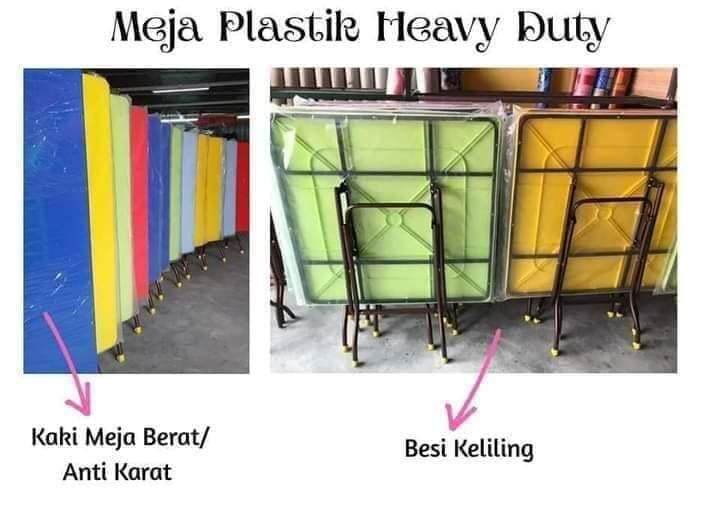 MEJA PLASTIK LIPAT PETAK 3X3 HEAVYDUTY KAKI COKLAT | Lazada