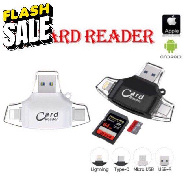 R013 iDragon 4 In 1 การ์ดรีดเดอร์ไอโฟน Card Reader รองรับ SD Card และ ...