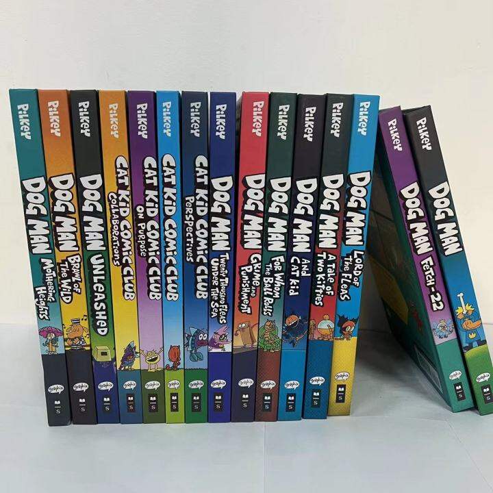 Dog man comic book Hardcover Books set of 1-15 by Dav Pilkey for 6 ...