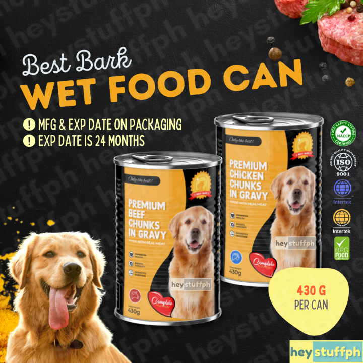[heystuffph] BEST BARK Wet Food Can for Dogs - 430g x 6 Cans Bundle Chunks In Gravy | Lazada PH