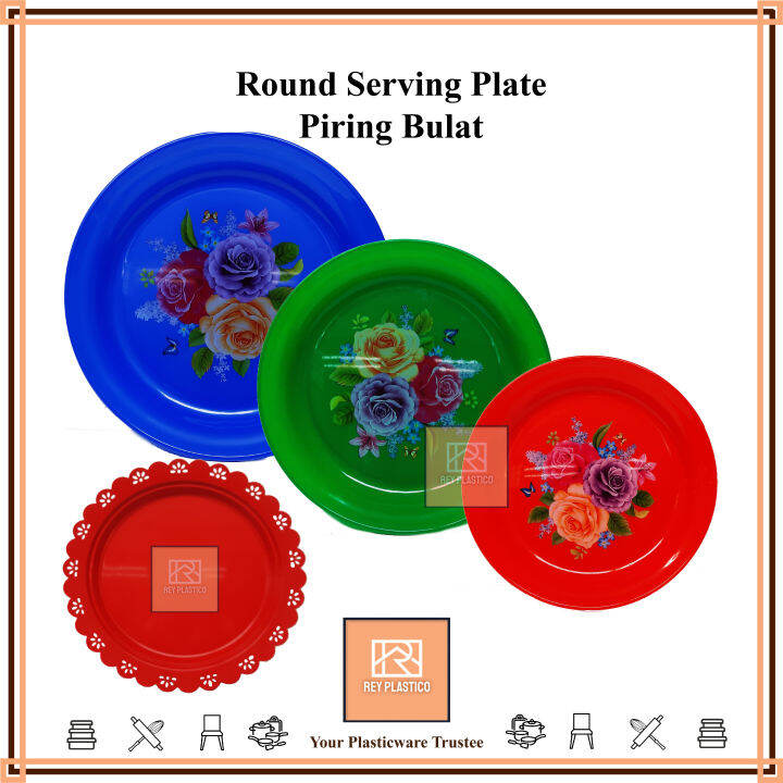 Round Serving Plate Tray/Round Serving Tray/Dulang Plastik Bulat/Round ...