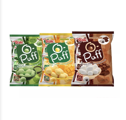 OISHI O PUFF 24pcs/84g Marshmallows/Mallows ~ Mango/Chocolate/Matcha ...