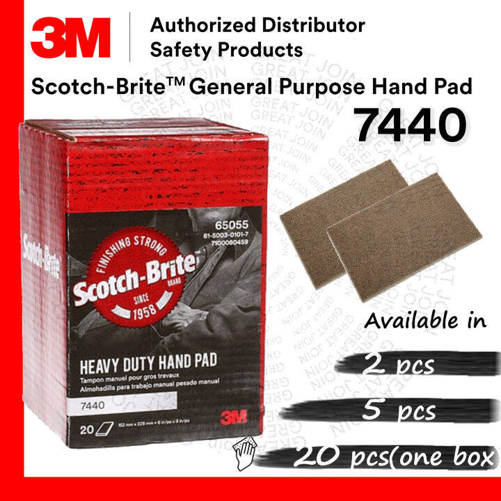 3M 7440 Scotch Brite Heavy Duty Hand Pad / Courser than 7447 / Finishes ...