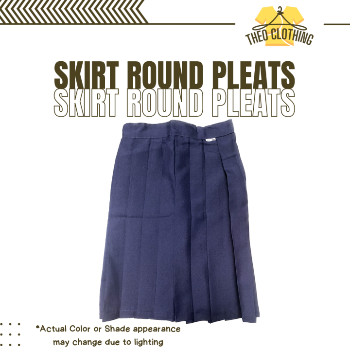 School Uniform Palda for Girls| Round Pleats| Navy Blue| Theo Clothing ...