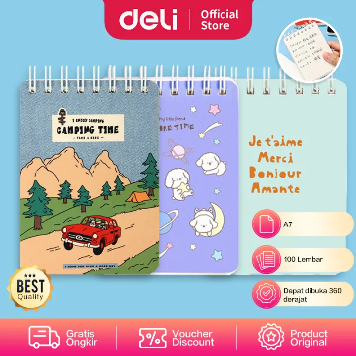Deli Spiral Notebook / Buku Tulis Spiral Mini 100 Halaman L98100 ...