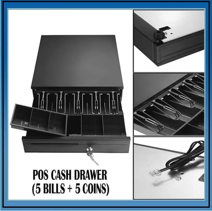 5 Bills Grid 5 Coins Electronic POS Cash Drawer Box Storage Stall ...