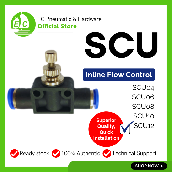 SCU Inline Flow Control Fitting Pneumatic Union Type Speed Controller ...