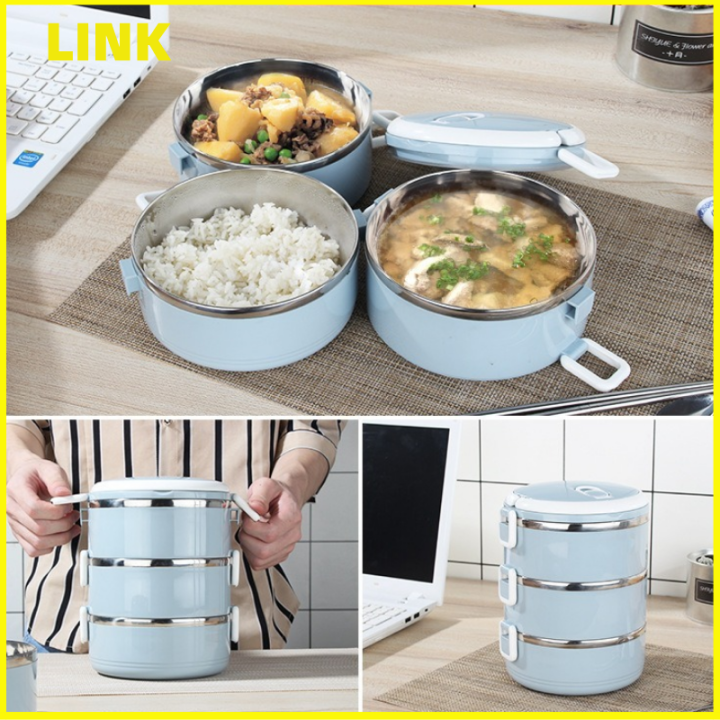 LINK Multicolor 3 Tier /4 Tier 304 Stainless Steel Lunch Box | Lazada