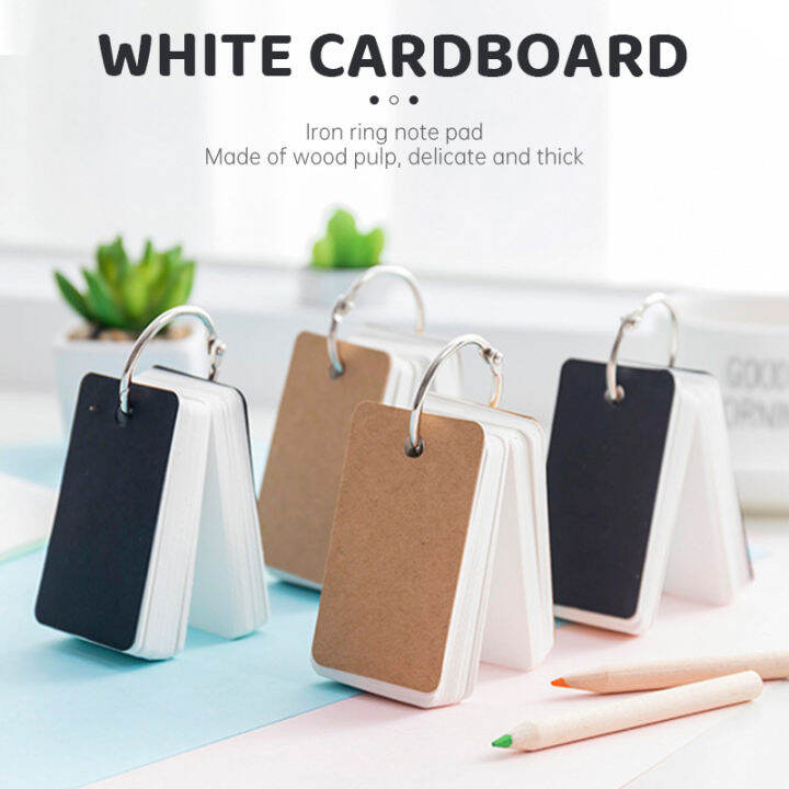 Wishcat Kraft Paper Binder Ring Easy Flip Cards Study Memo Pads ...