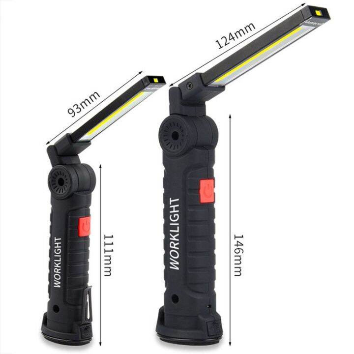 5 Modes COB Working Flashlight LED Torch Vehicle Repairing Lamps USB ...