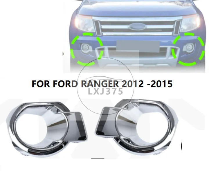 1PAIR Fog lamp cover fog light cover front bumper cover for FORD RANGER 2012 2013 2014 2015 ...