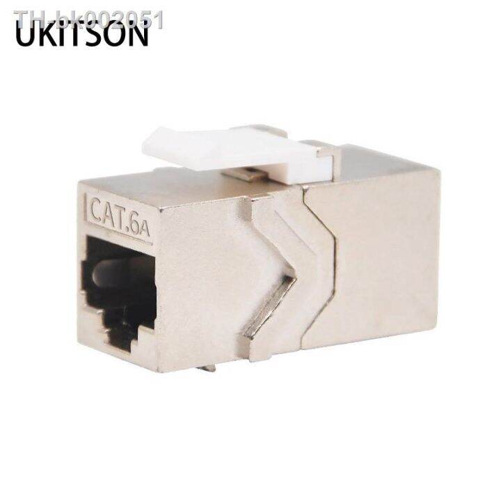 CAT.6A Pass Through Gigabit Ethernet RJ45 CAT6A Female Keystone Jacks Toolless Network Modules ...