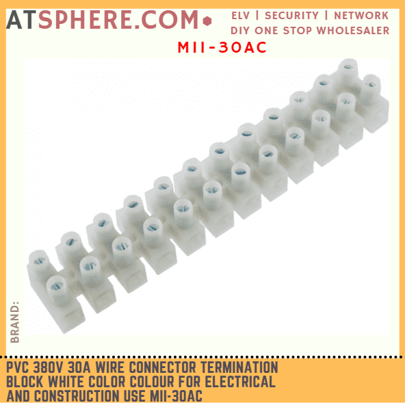 PVC 380V 30A Wire Connector Termination Block White Color Colour for ...